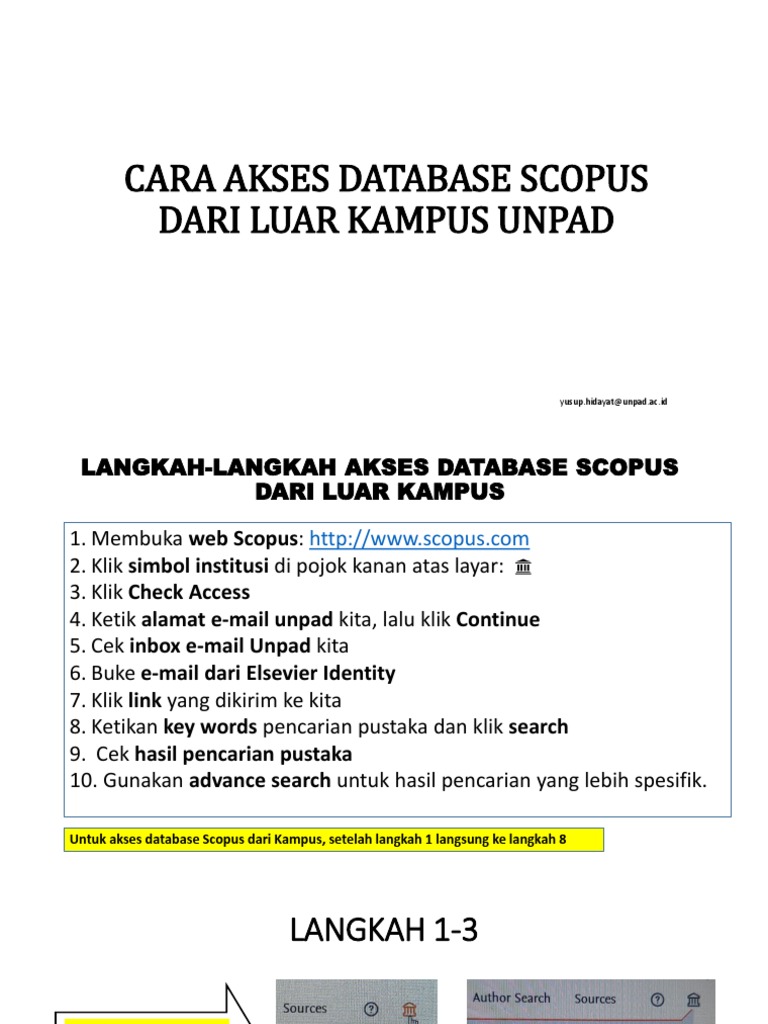 Cara Akses Database Scopus Dari Rumah | PDF