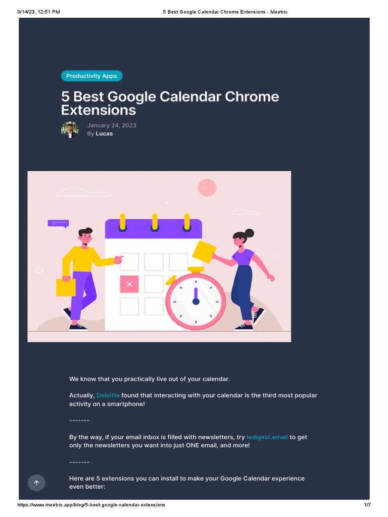 5 Best Google Calendar Chrome Extensions: Productivity Apps | PDF | Software | Computing