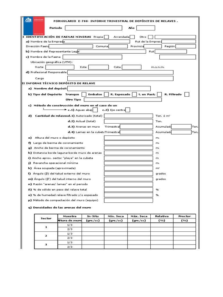 Formulario E700 | PDF | Extracción de recursos | Entorno natural