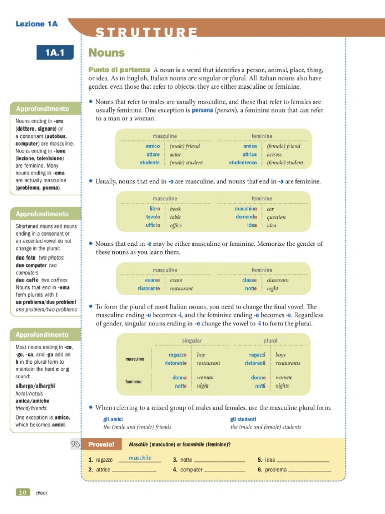 ITALIAN SENTIERI 3e, Student's Edition Lezione 1A | PDF