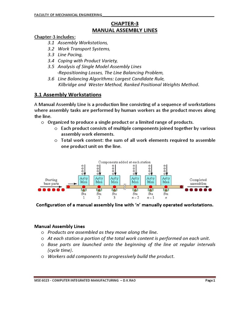 Manual Assembly Lines Overview | PDF | Screw | Mean Squared Error