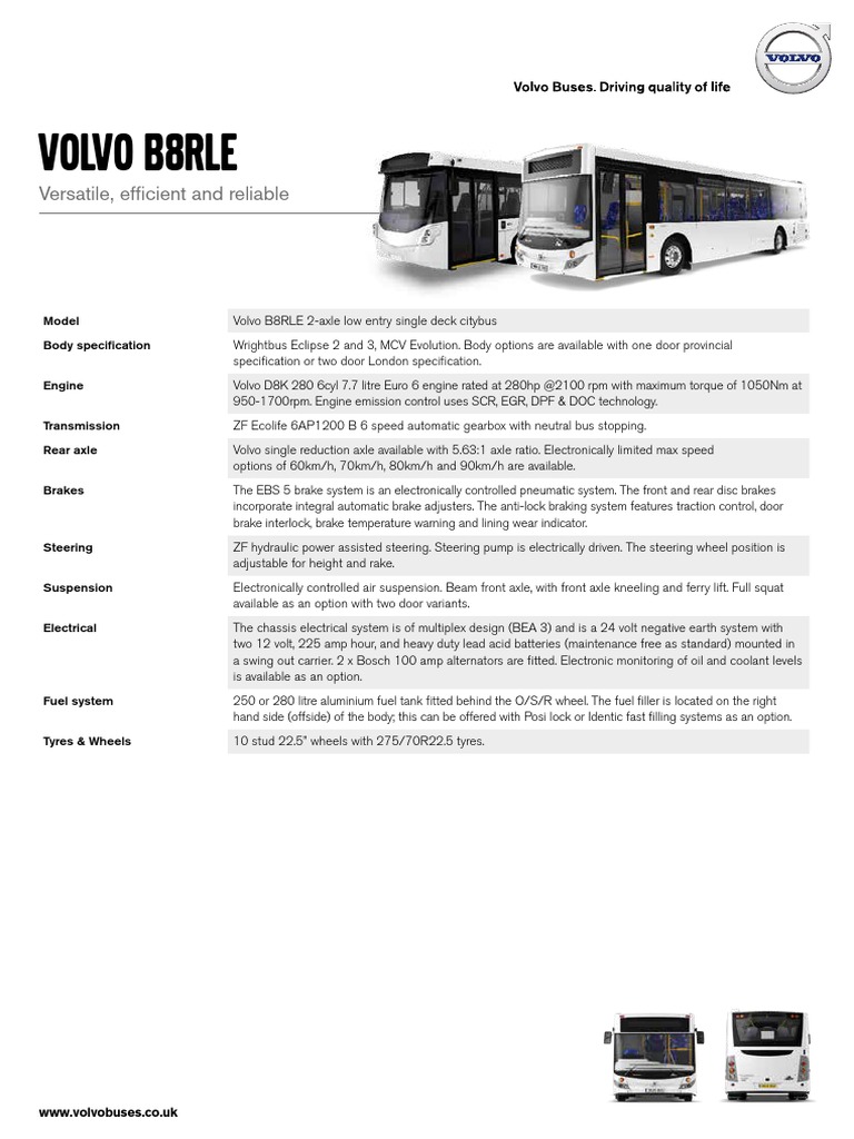 B8RLE Wrights Eclipse MCV Spec | PDF
