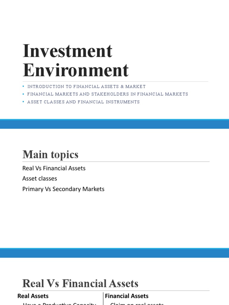 Understanding Financial Assets and Markets | PDF | Order (Exchange ...