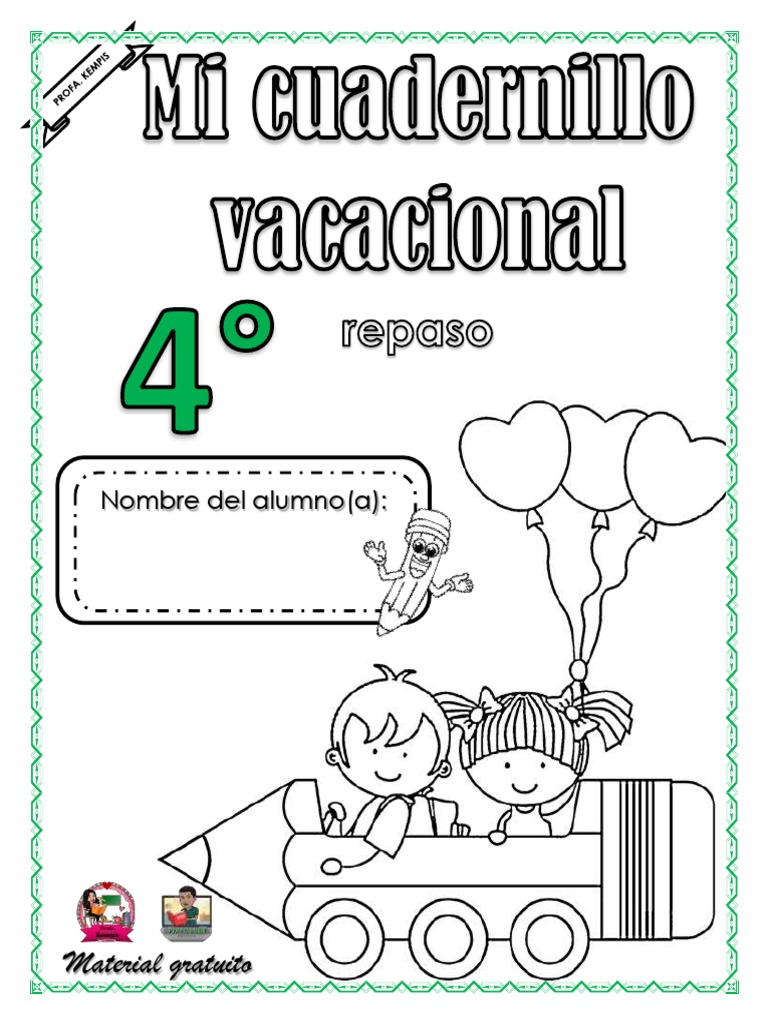 4° Mi cuadernillo vacacional Profa Kempis | PDF
