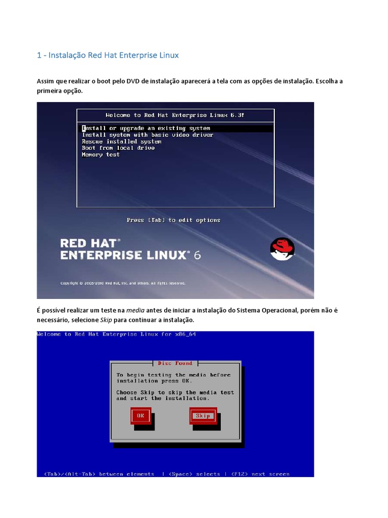 Instalação Red Hat | Download grátis PDF | Sistema operacional ...