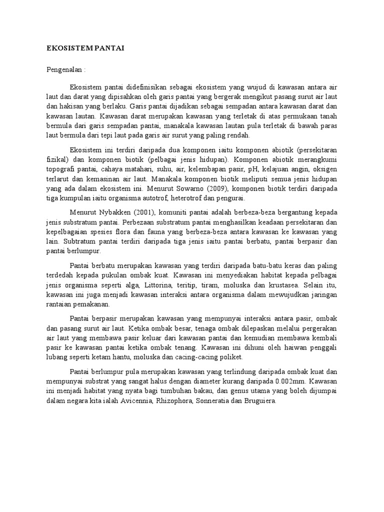 Ekosistem Pantai | PDF