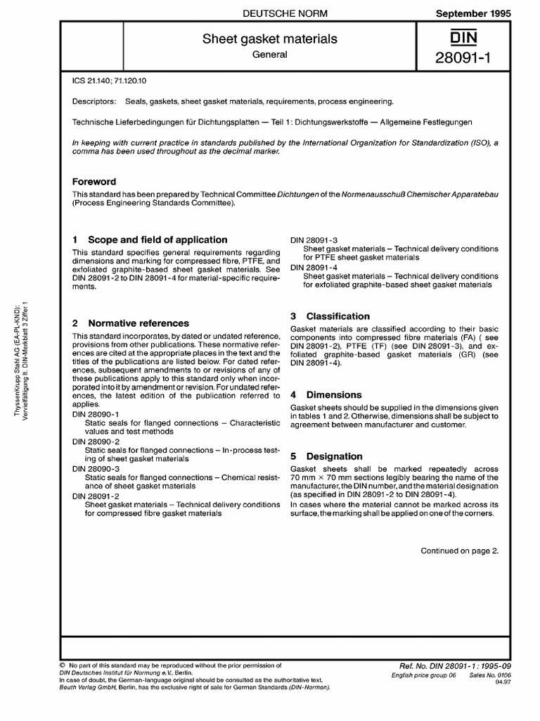 Din 28091-1 (1995 - 09) e | PDF