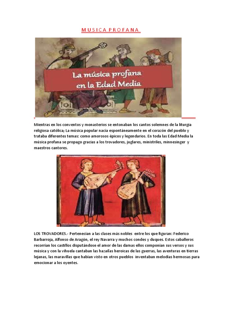Música Profana en la Edad Media | PDF | Las artes escénicas