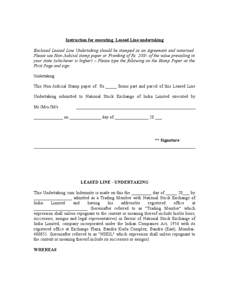 Mem LL 128kbps Undertaking TTML | PDF | Signature | Lease