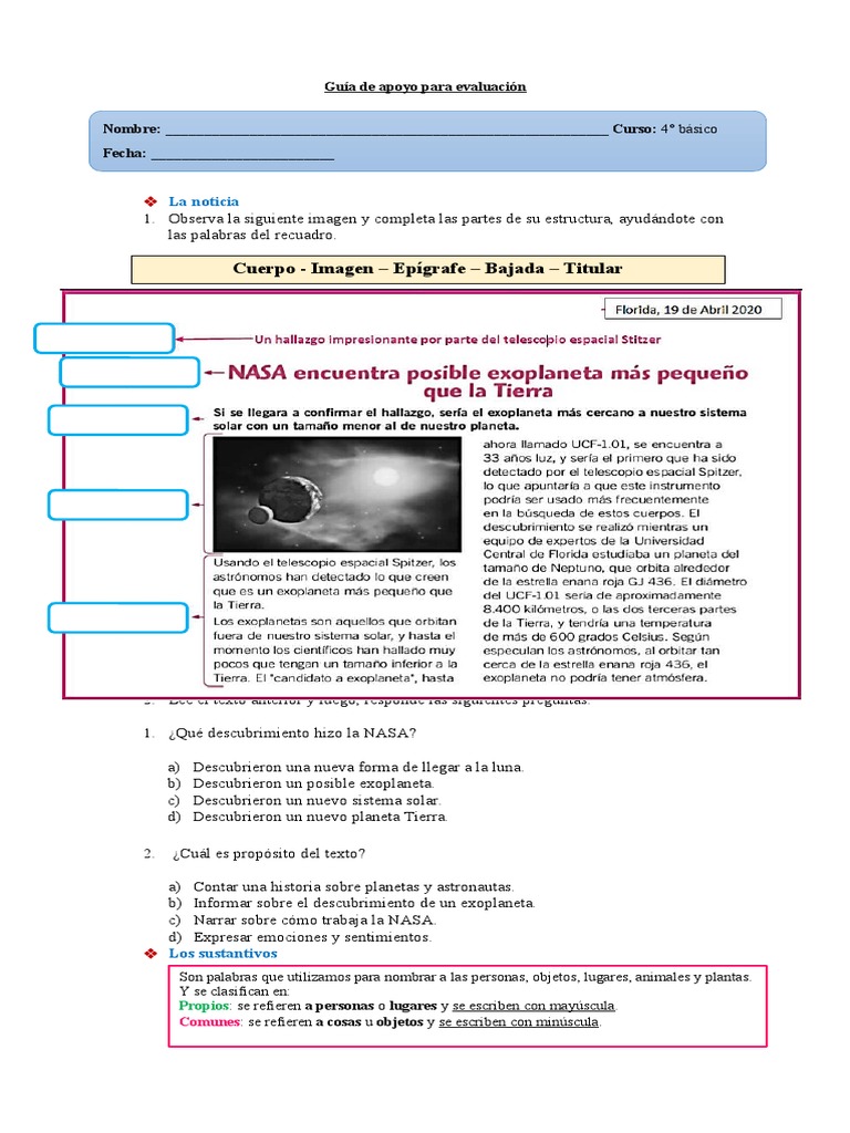 Cuerpo - Imagen - Epígrafe - Bajada - Titular: La Noticia | PDF