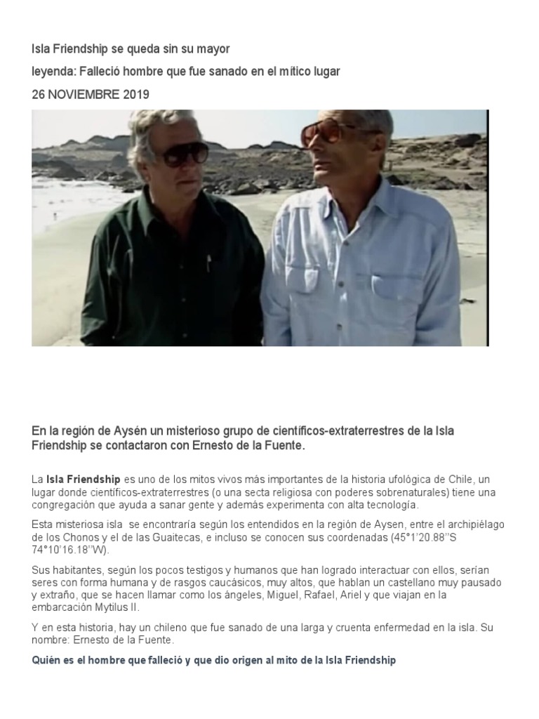 Isla Friendship Se Queda Sin Su Mayor Leyenda | PDF | Chile