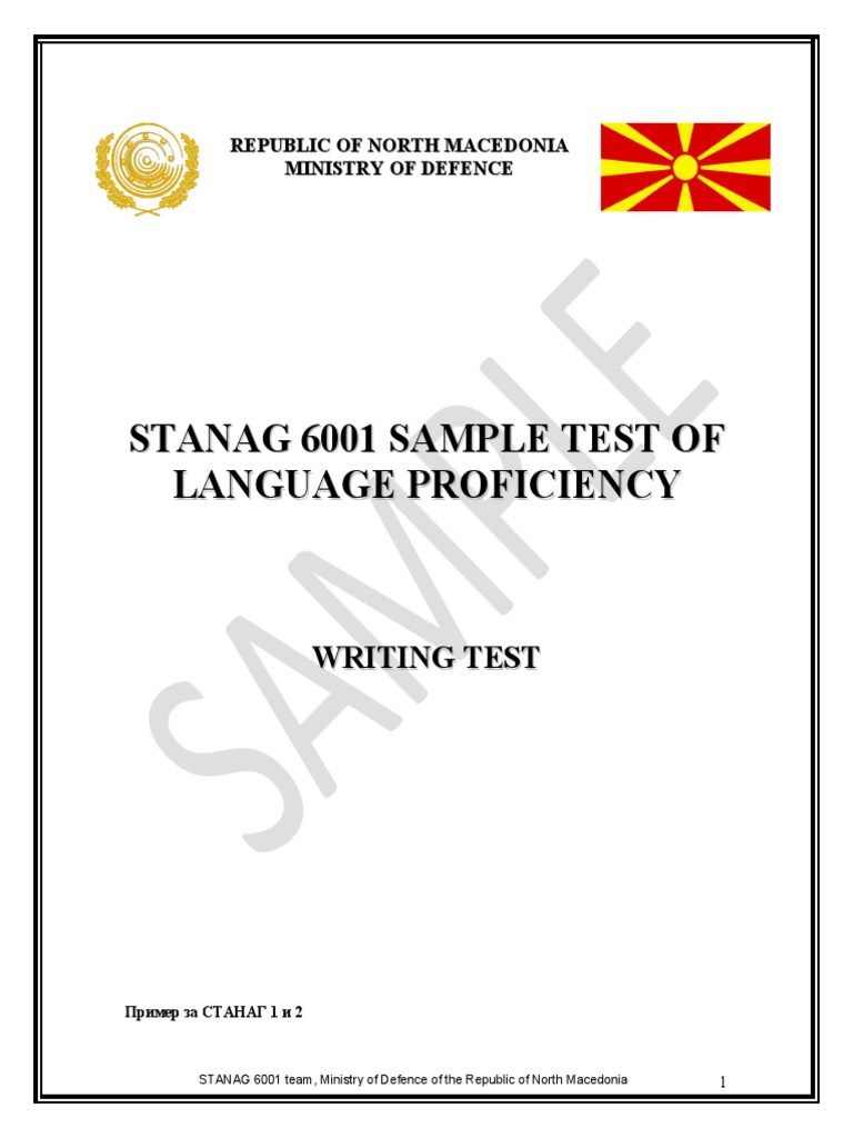 Stanag 6001 Sample Test of Language Proficiency | PDF