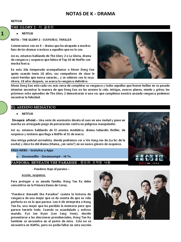 Notas de K Drama | PDF | Suspense (Género)
