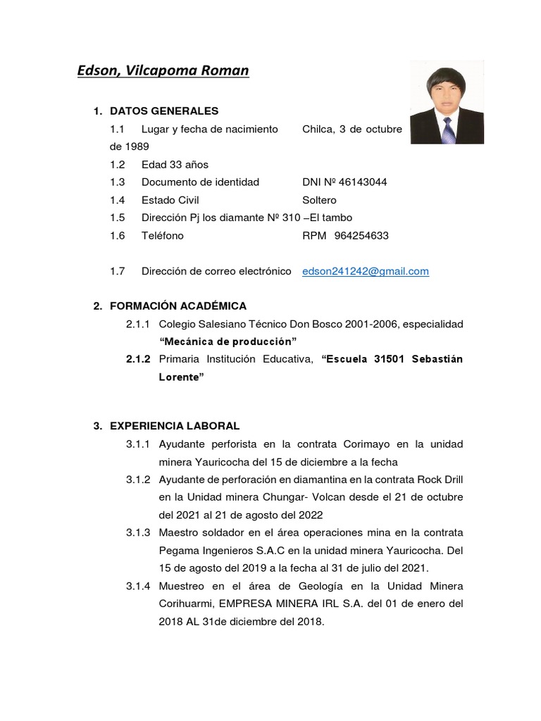 CV E.vilcapoma 2023 | PDF