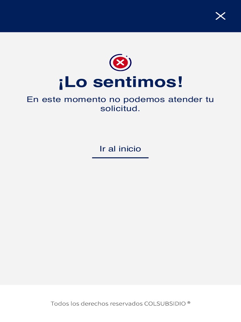 ¡Lo Sentimos!: en Este Momento No Podemos Atender Tu Solicitud | PDF