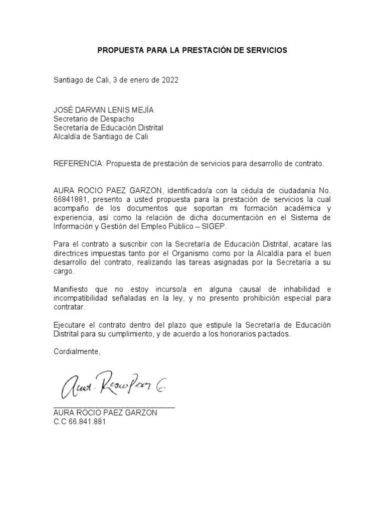 Propuesta para La Prestación de Servicios | PDF