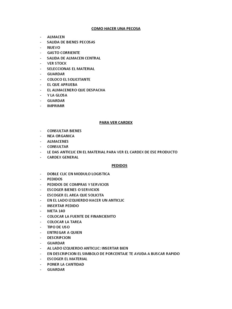 Guía para Crear una Pecosa en Almacén | PDF | Informática