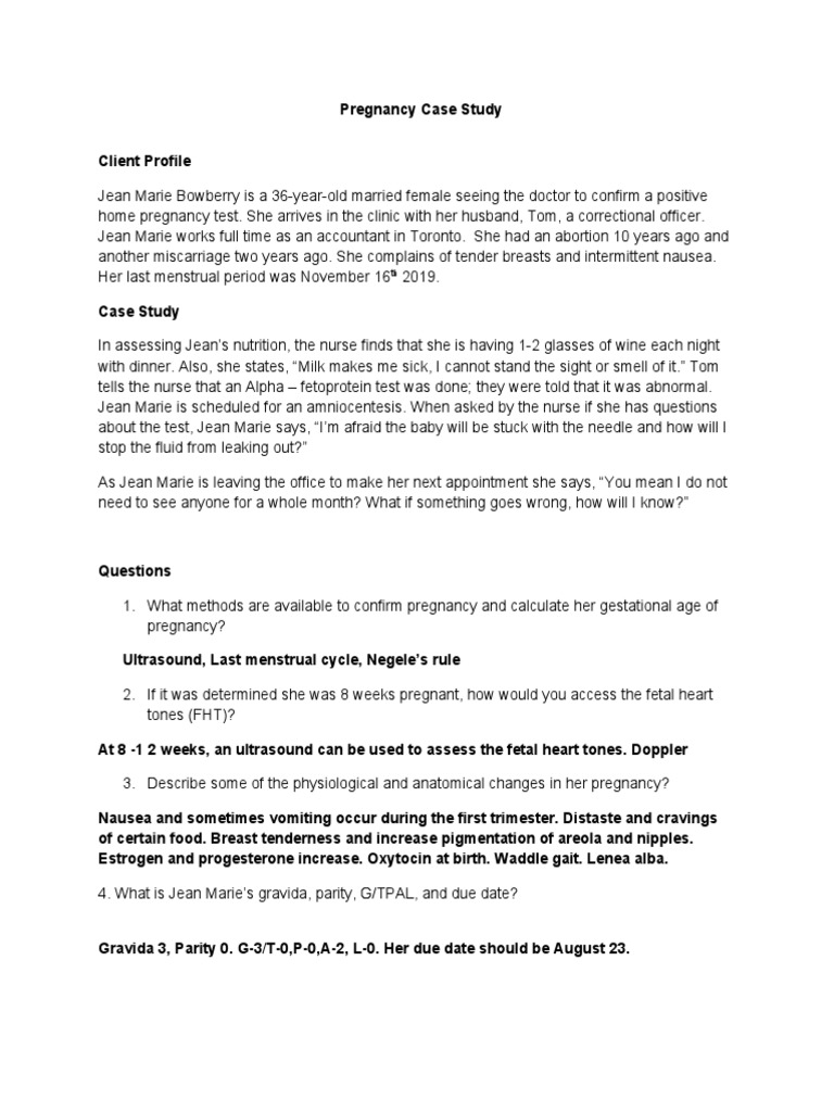 Pregnancy Case Study: Jean Marie | PDF | Pregnancy | Fetus