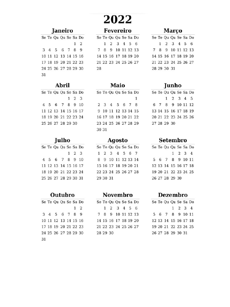 Calendario 2022 | PDF