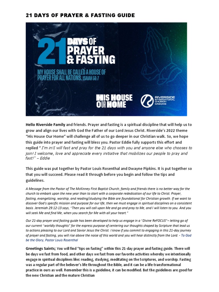 21 Days Prayer Fasting Riverside | PDF | Prayer | Jesus