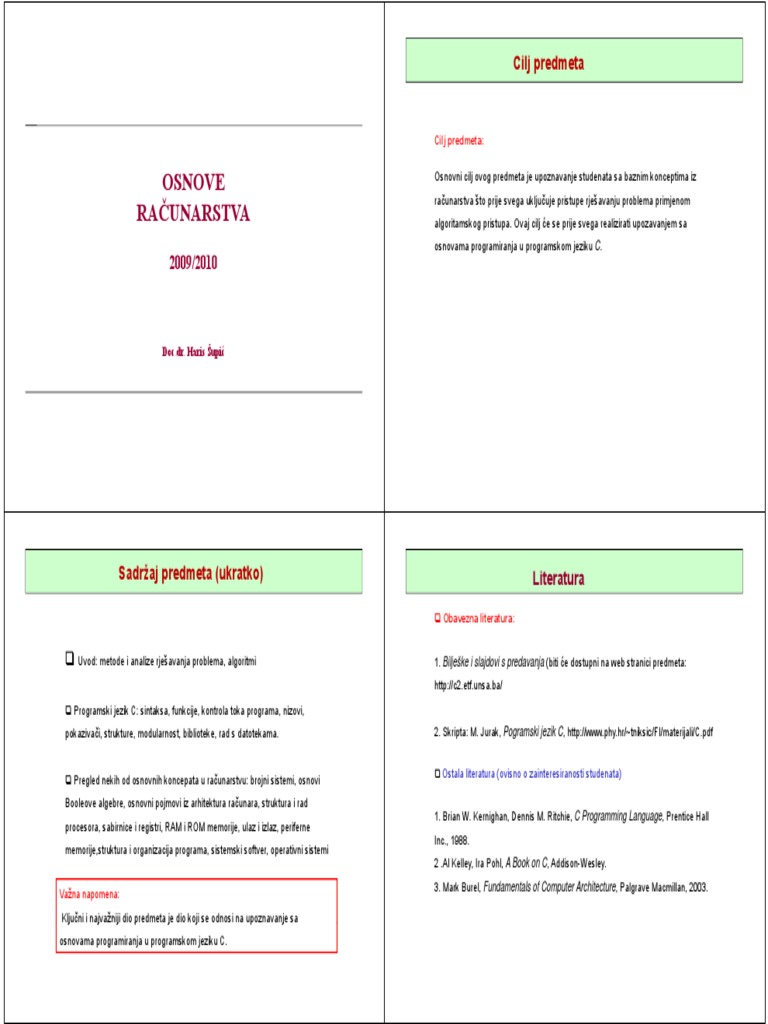 Predavanje 01 or | PDF