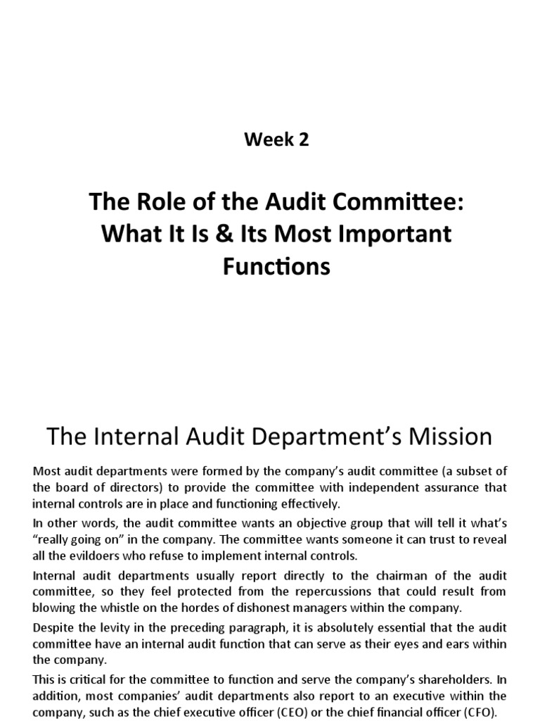 The Role of The Audit Committee: What It Is & Its Most Important ...