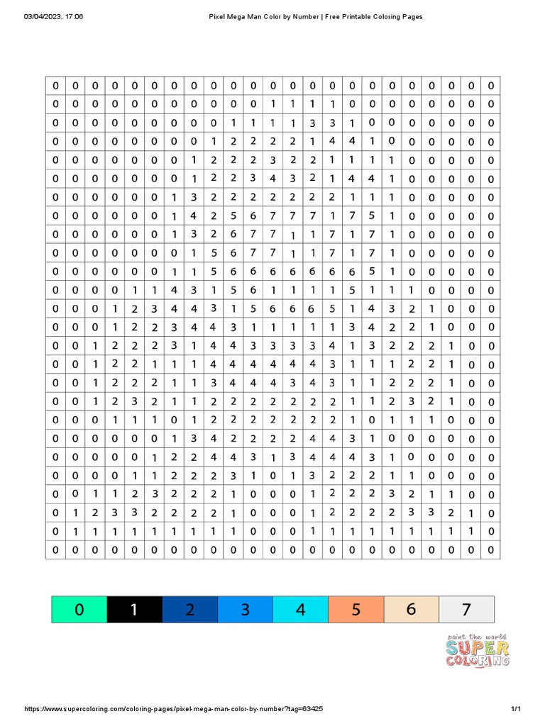 MEga Man Pixel Coloring | PDF