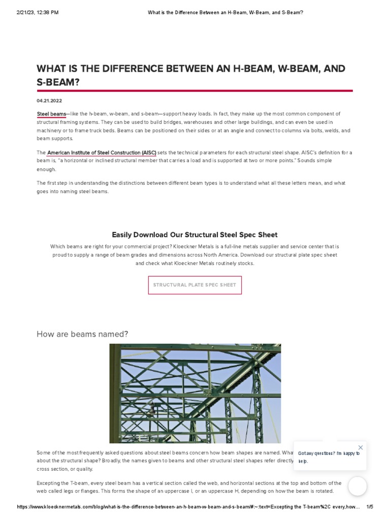 What Is The Difference Between An H-Beam, W-Beam, and S-Beam | PDF ...