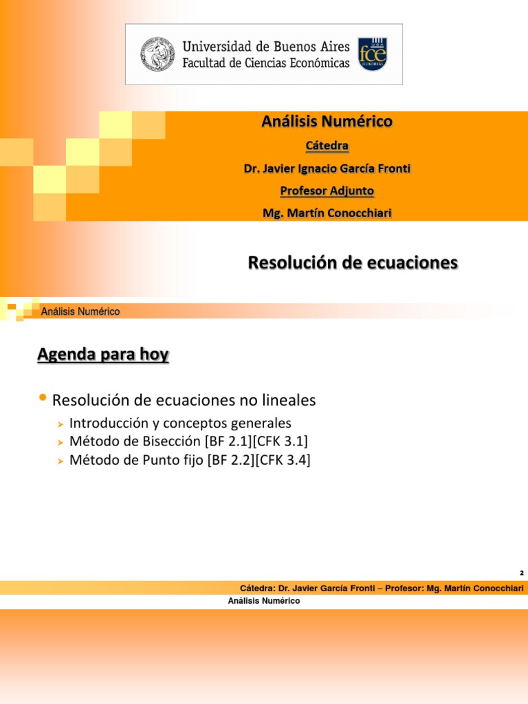 Resolucion de Ecuaciones - Biseccion y Punto Fijo | PDF | Análisis numérico | Algoritmos