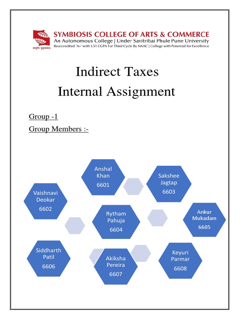 Indirect Taxes Internal Assignment: Group - 1 Group Members | PDF | Reserve Bank Of India | Credit