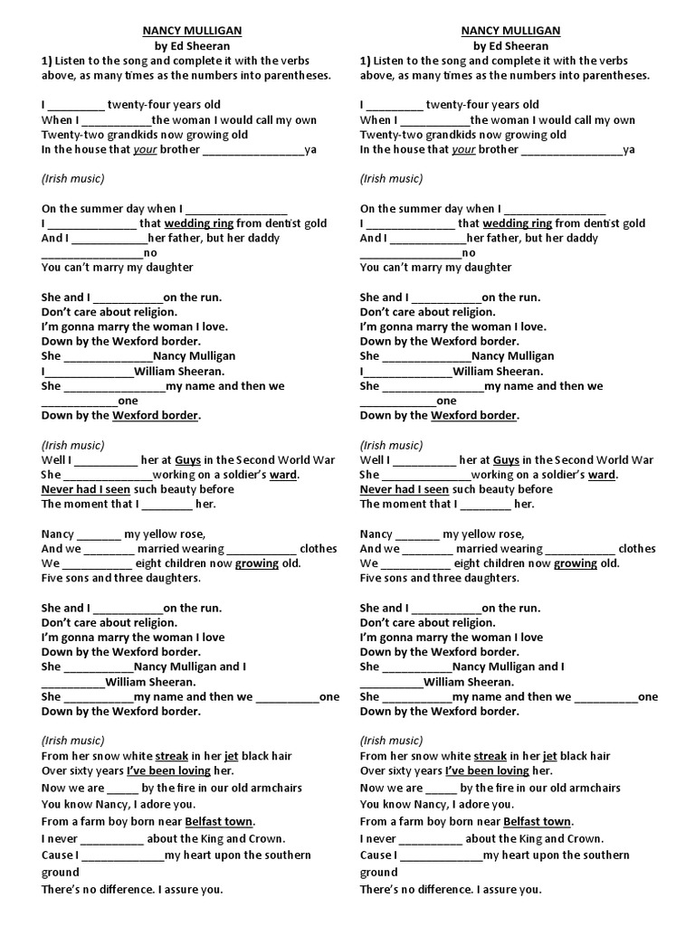 NANCY MULLIGAN-Ed Sheeran | PDF