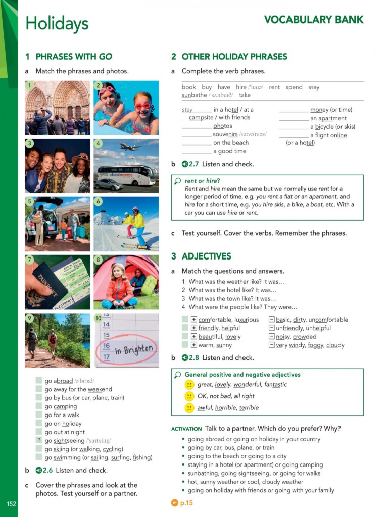 Vocabulary Holidays | PDF