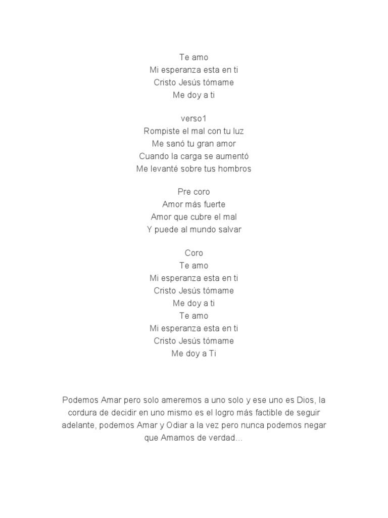 Te Amo Dios | PDF