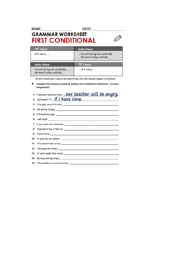First Conditional Granmmar | PDF