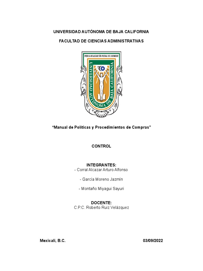 Actividad 3 (Manual de Politicas y Procedimientos de Compras) | PDF | Calidad (comercial ...