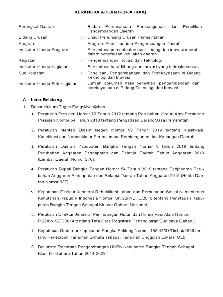 KAK Pengembangan Inovasi Dan Teknologi2023 | PDF KAK Pengembangan Inovasi Dan Teknologi2023 | PDF