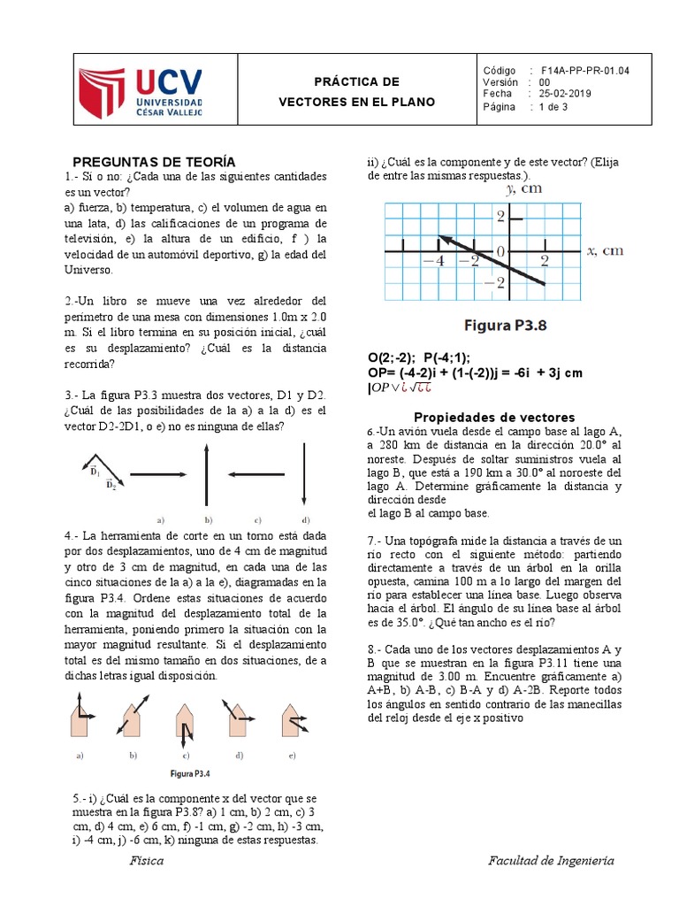 S01. Práctica de Vectores | PDF | Vector Euclidiano | Física