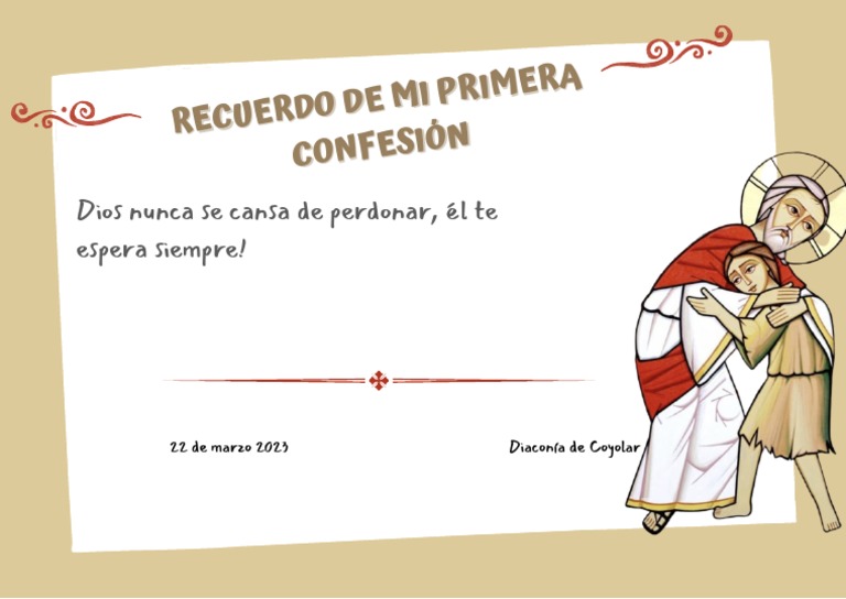 Recuerdo de Mi Primera Recuerdo de Mi Primera Confesión Confesión | PDF