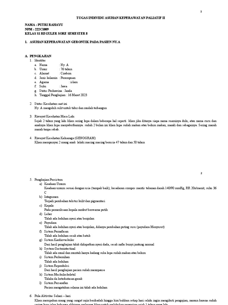 Tugas Kep Paliatif Bu Endah Putri Rahayu | PDF