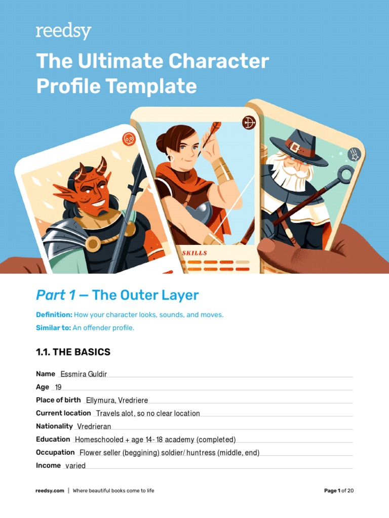 The Ultimate Character Profile Template: Part 1 - The Outer Layer | PDF