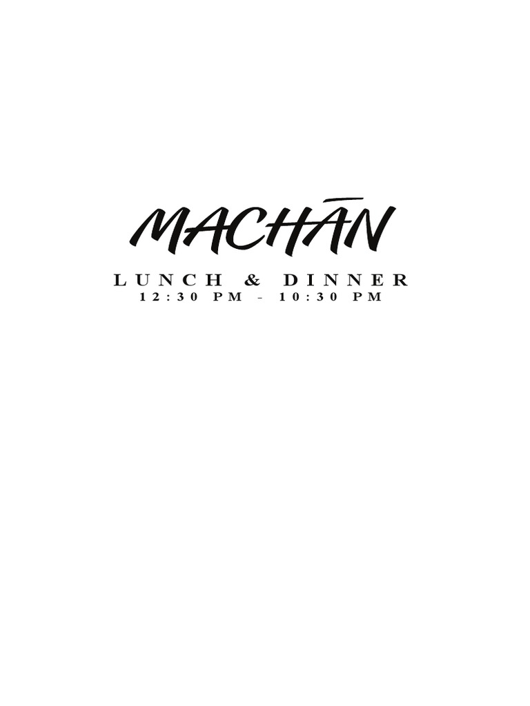 Machan Menu | PDF | Indian Cuisine | Sauce