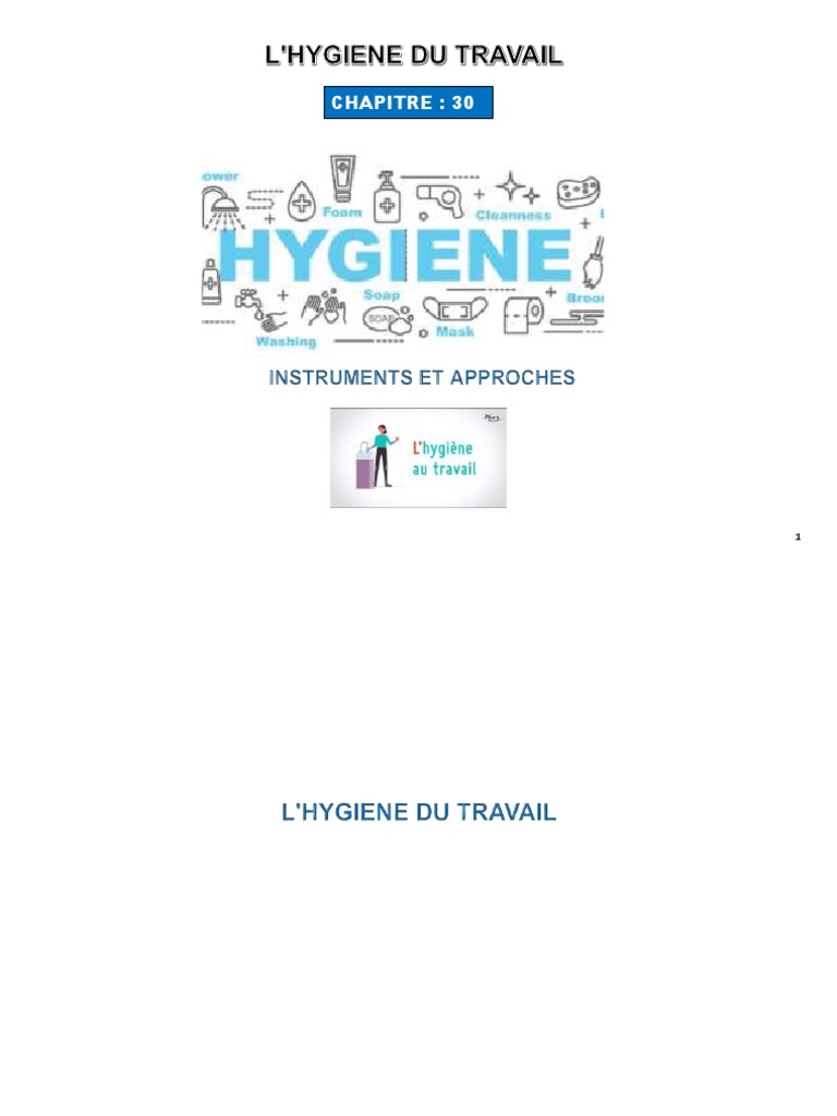 Chapitre 30 L'hygiene Du Travail | PDF | Hygiène du travail | Risque