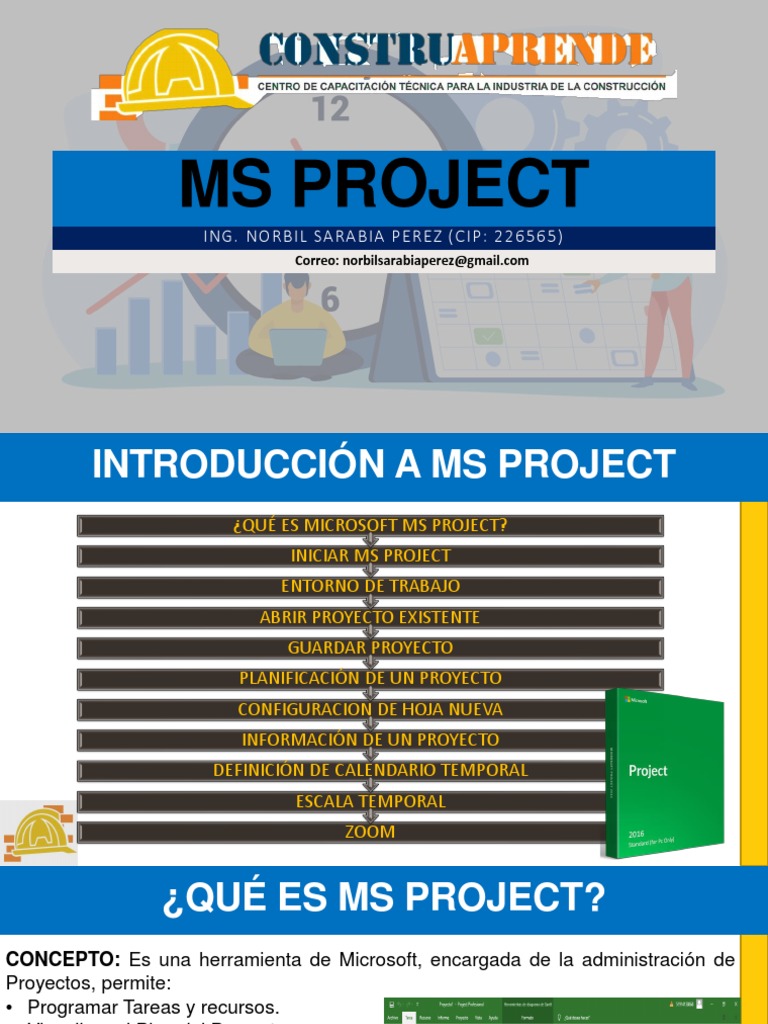 Sesion 01 - Introducción MS Project | PDF | Calendario | Software del sistema