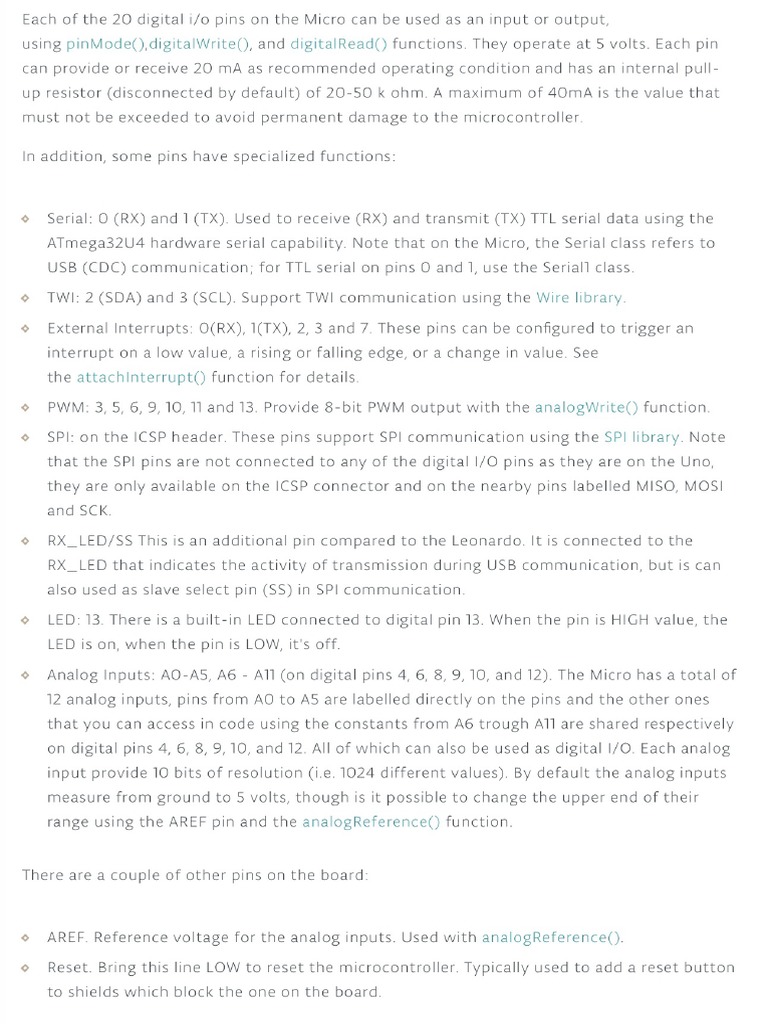 Arduino Micro Reference Pdf 