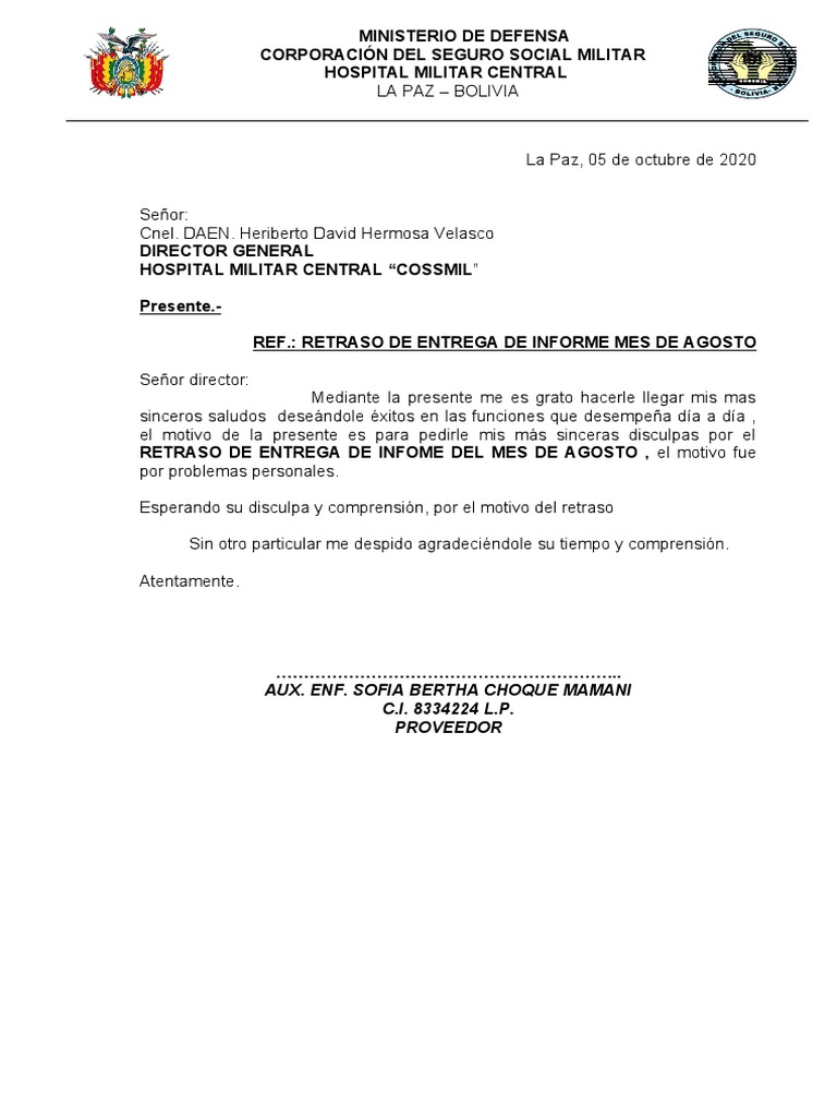 Carta de Retraso | PDF