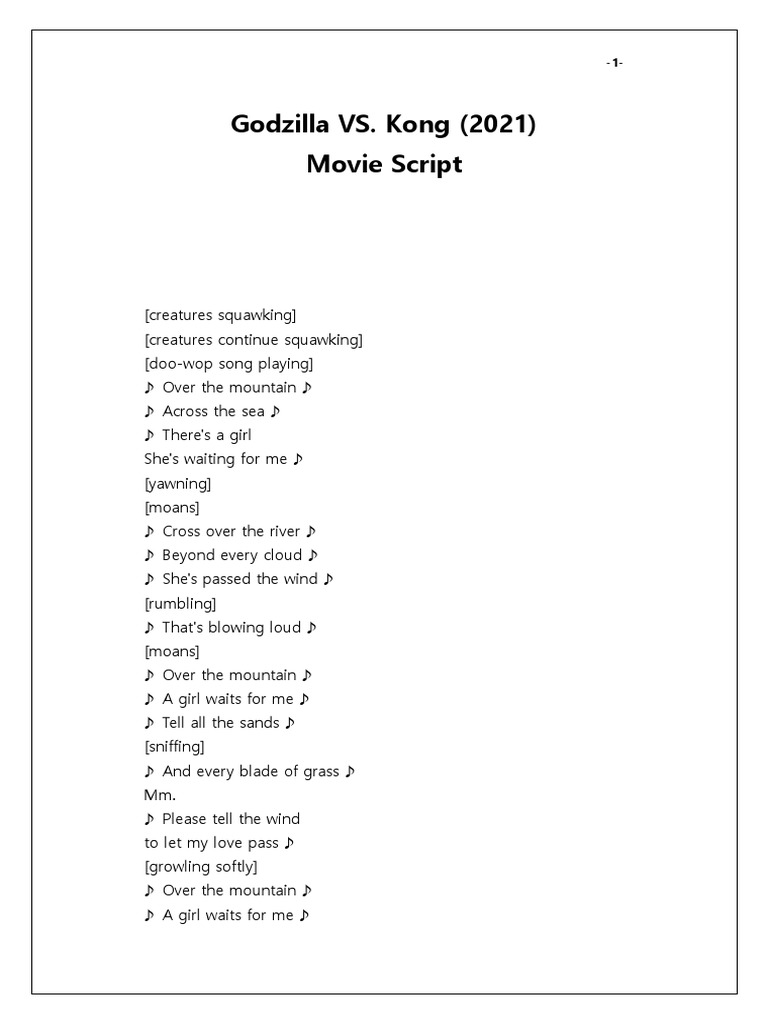 Godzilla VS. Kong (2021) Movie Script | PDF