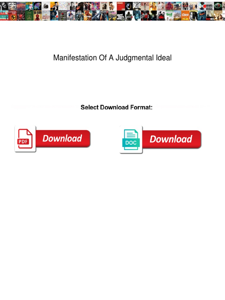 Manifestation of A Judgmental Ideal | PDF | Psychological Concepts ...
