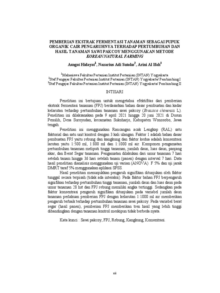 Abstrak - FPJ (Fermented Plant Juice) | PDF