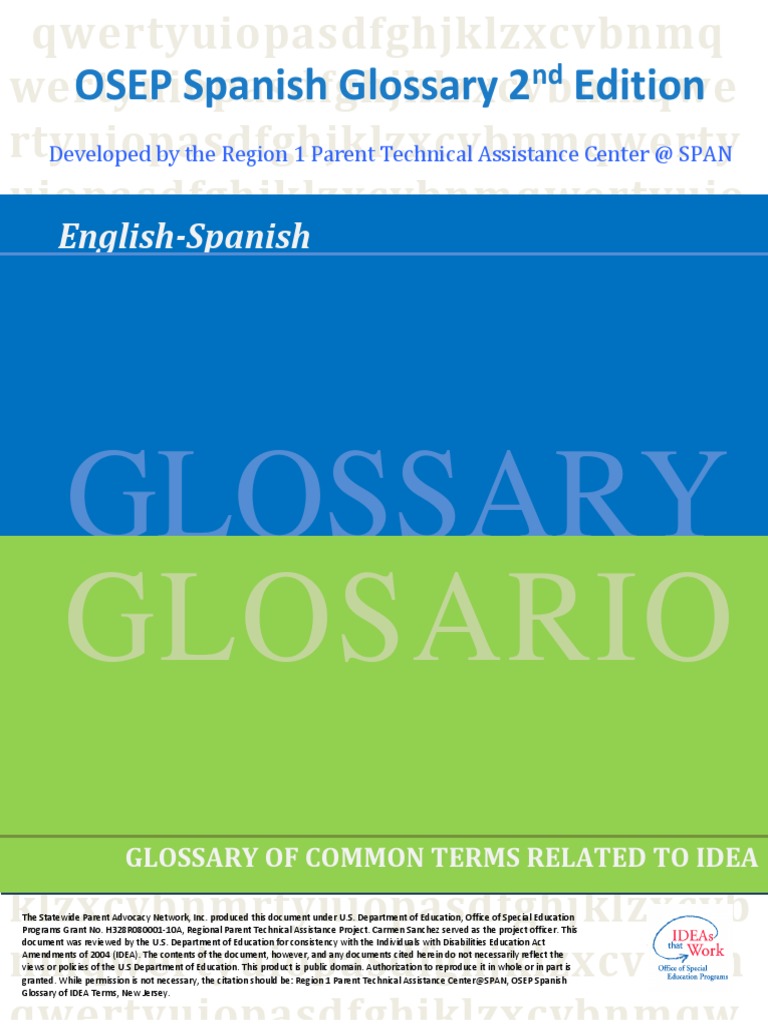 IEDEA English-Spanish-Glossary | PDF | Autism Spectrum | Special Education