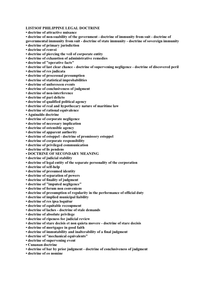 Legal Doctrines | PDF
